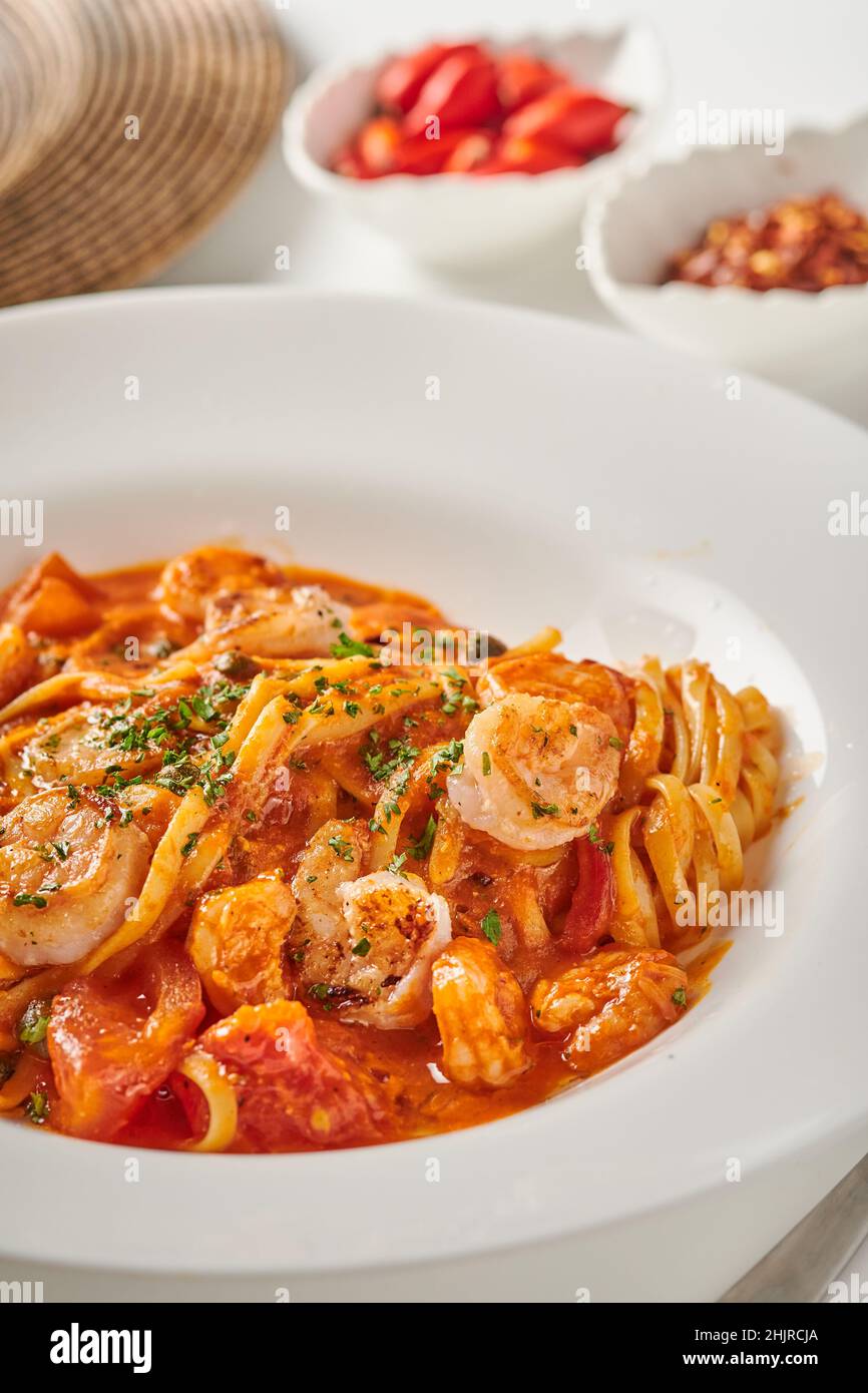 Vertical shot macaroni tomato hi-res stock photography and images - Alamy