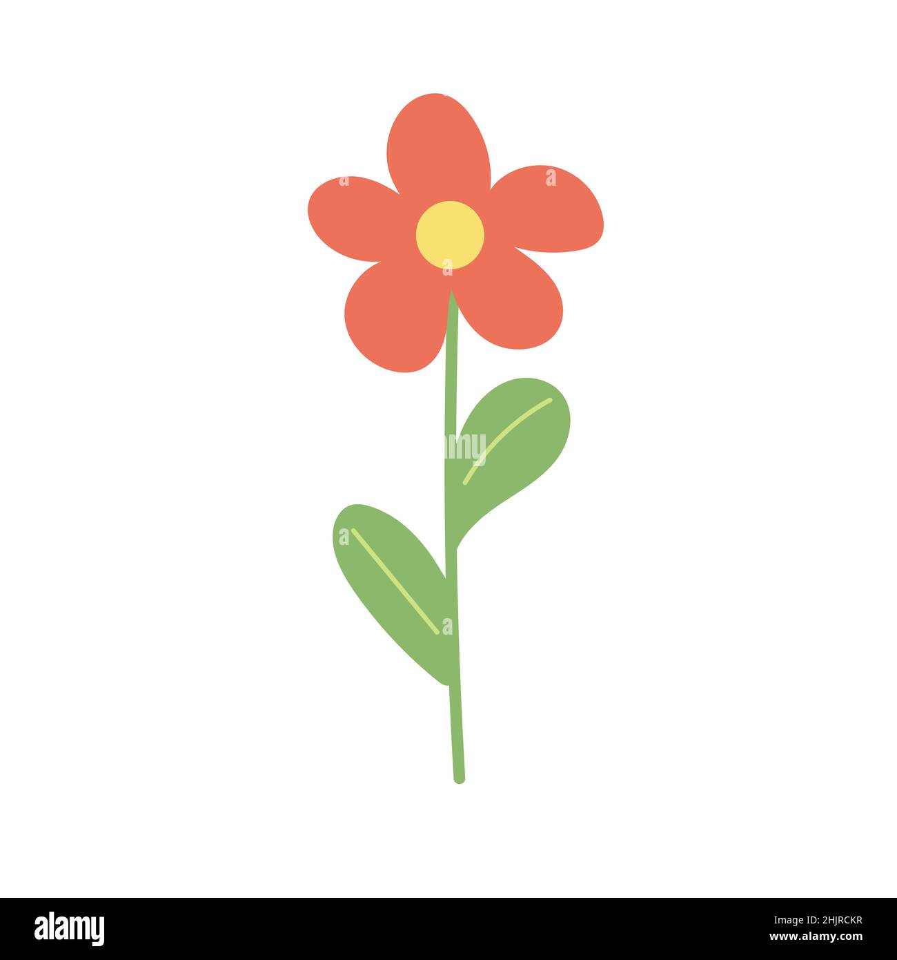 Spring flower growing. Simple vector illustration in cartoom style ...
