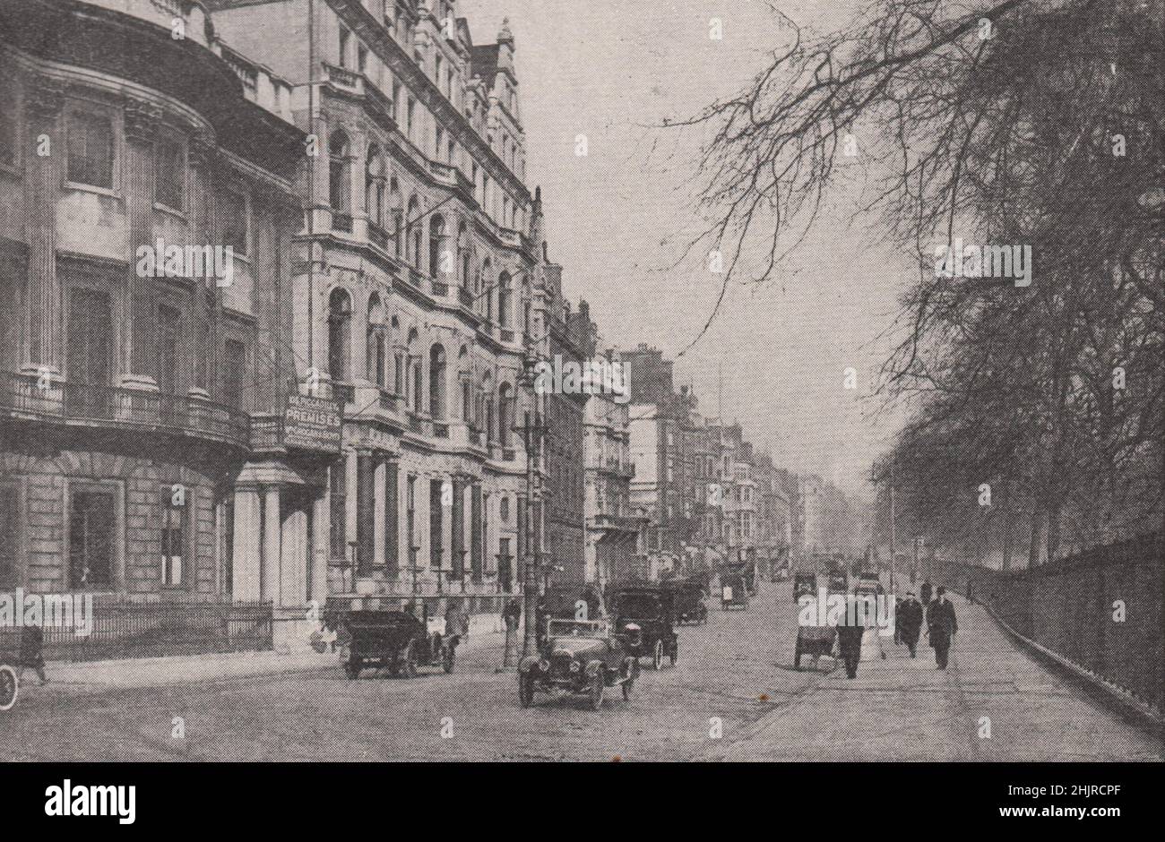 Clubs and residences of Piccadilly facing the green park. London (1923 ...