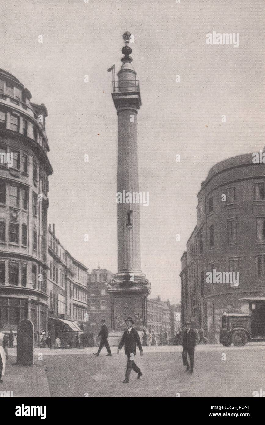 Commemorating the Great Fire: Monument from fish Street hill. London ...