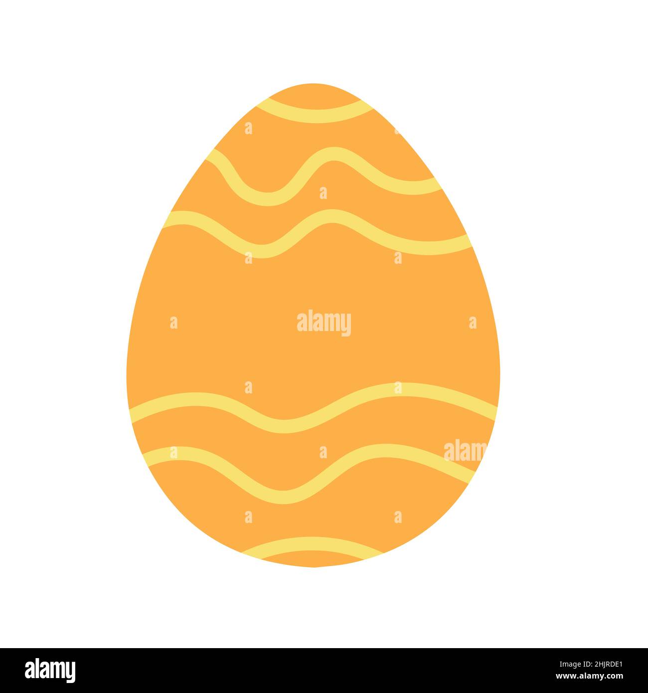 Simple Easter stylized egg in flat cartoon design - vector on white ...