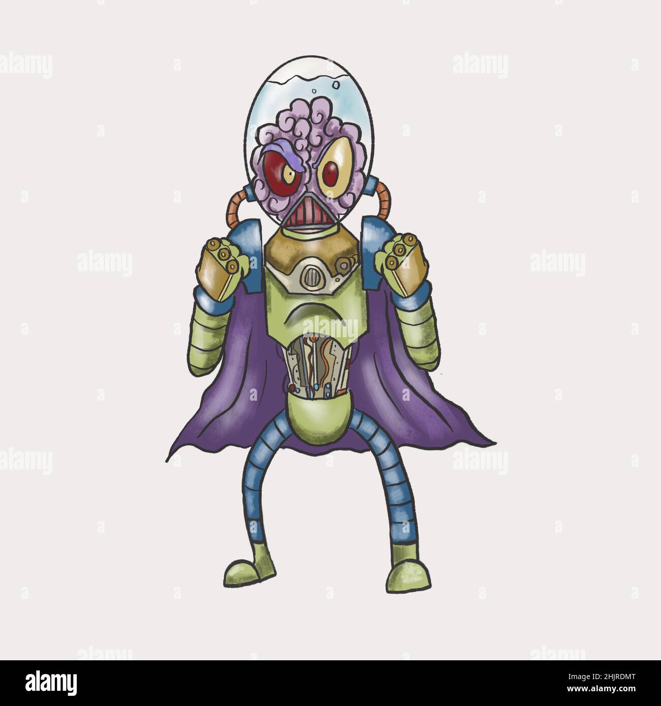 angry brain alien illustration Stock Photo - Alamy