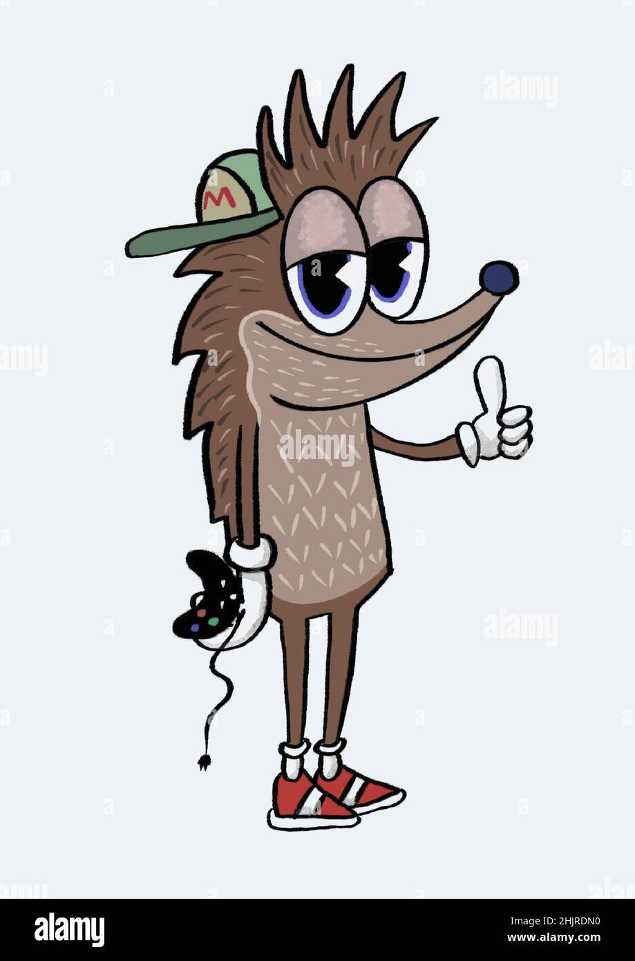 gaming hedgehog mascot Stock Photo - Alamy
