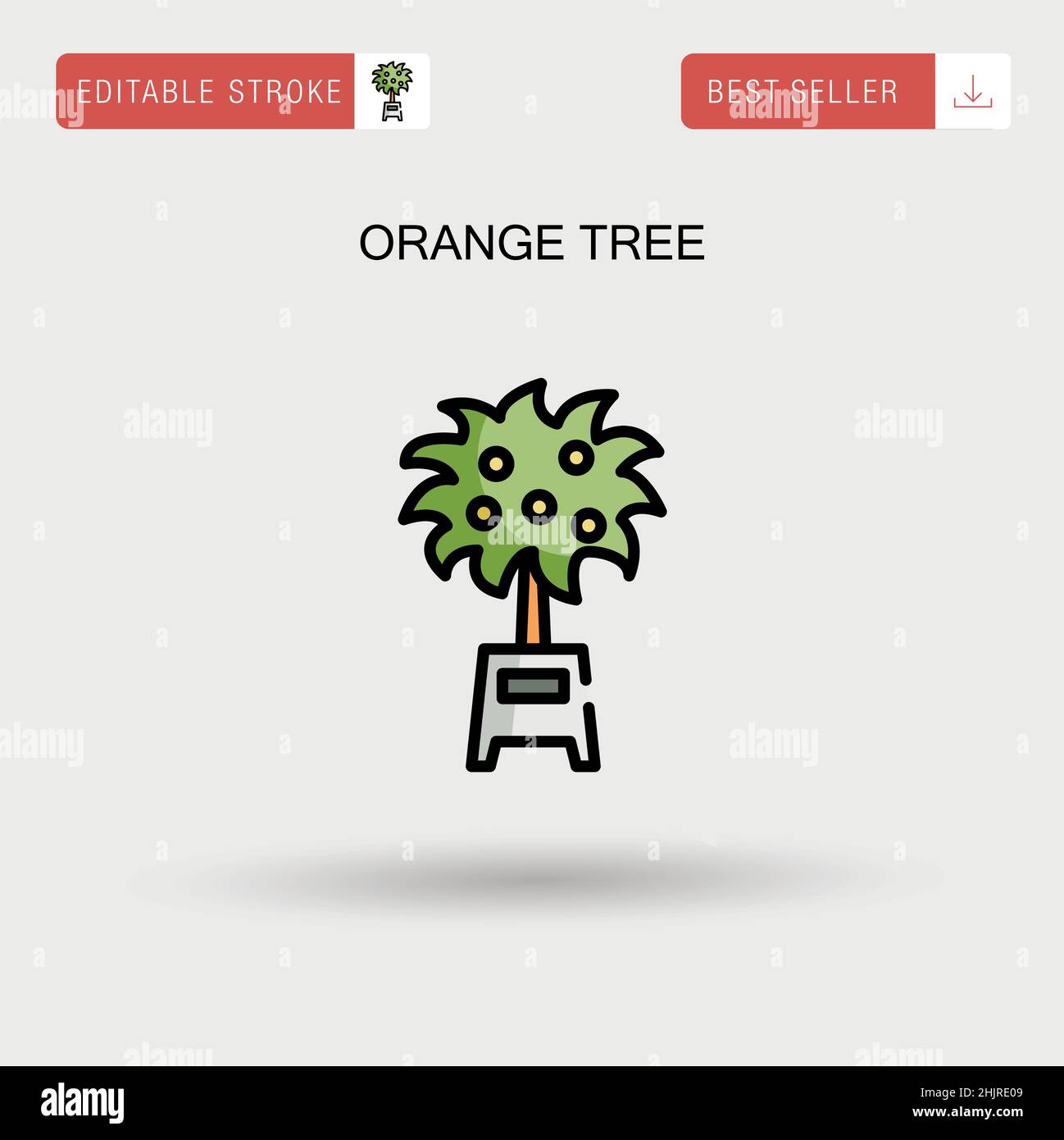 Orange fruit tree icon Stock Vector Images - Alamy