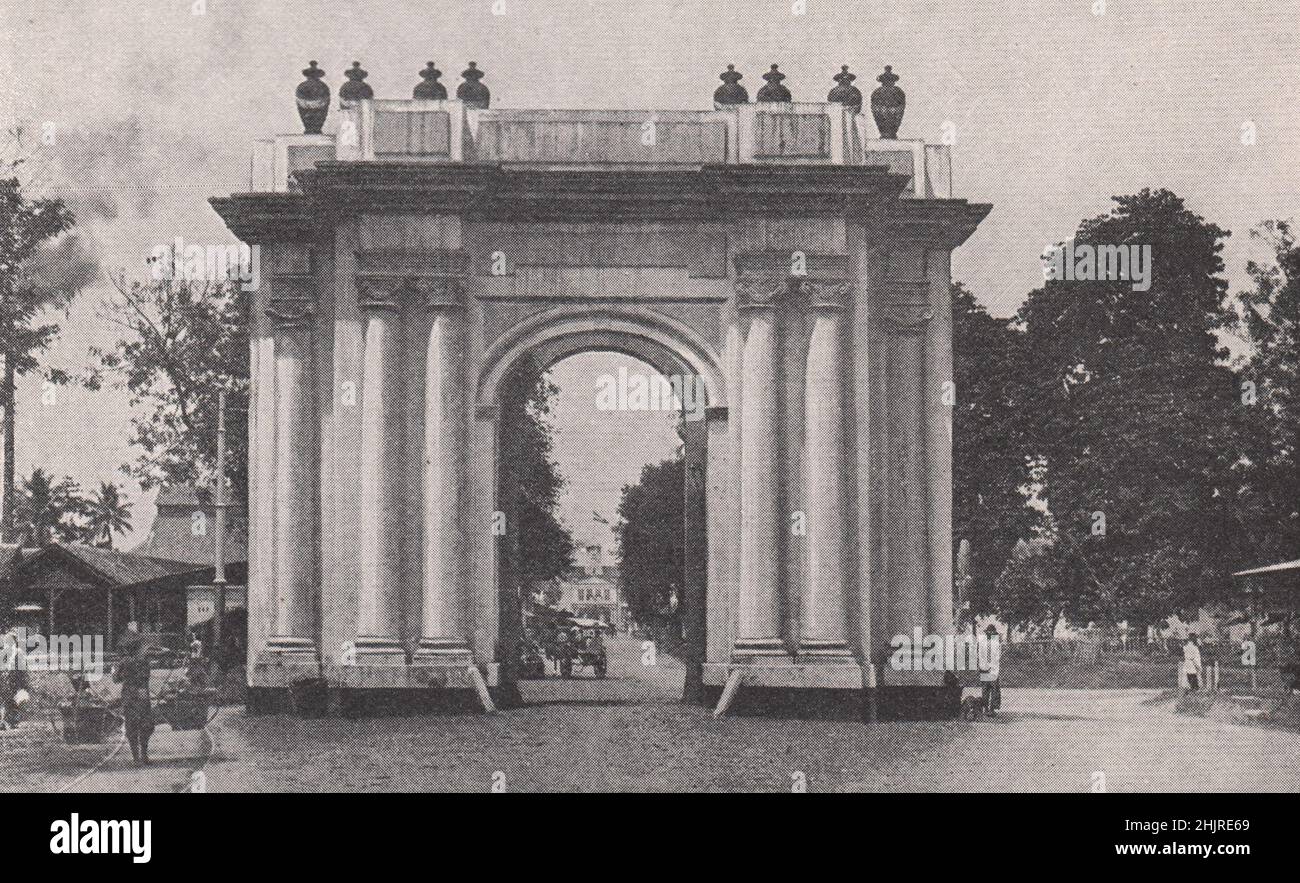 Old town gate of Batavia, Java's principal seaport. Indonesia. Malay ...