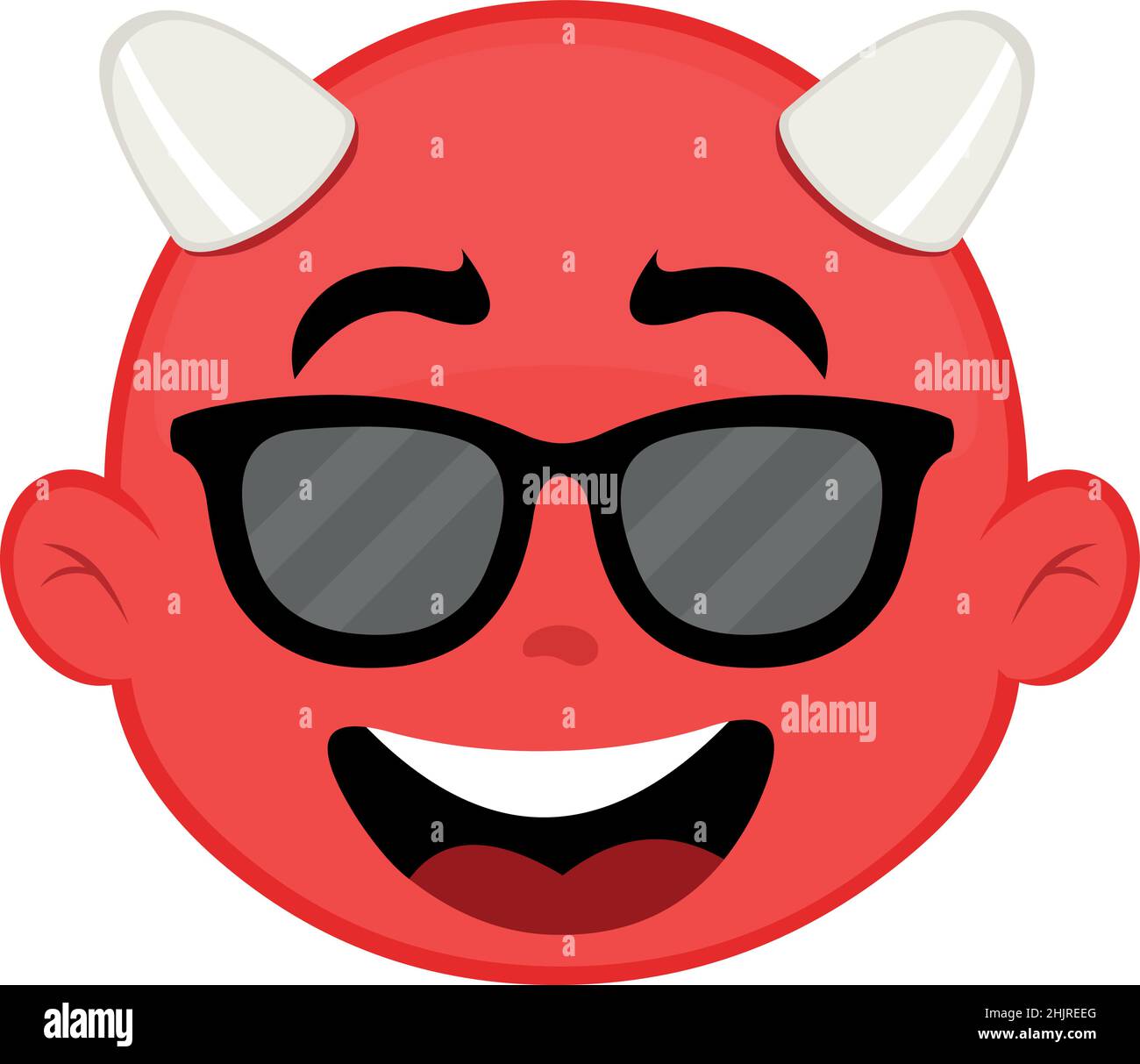 Vector illustration of the face of a cartoon devil with sunglasses ...