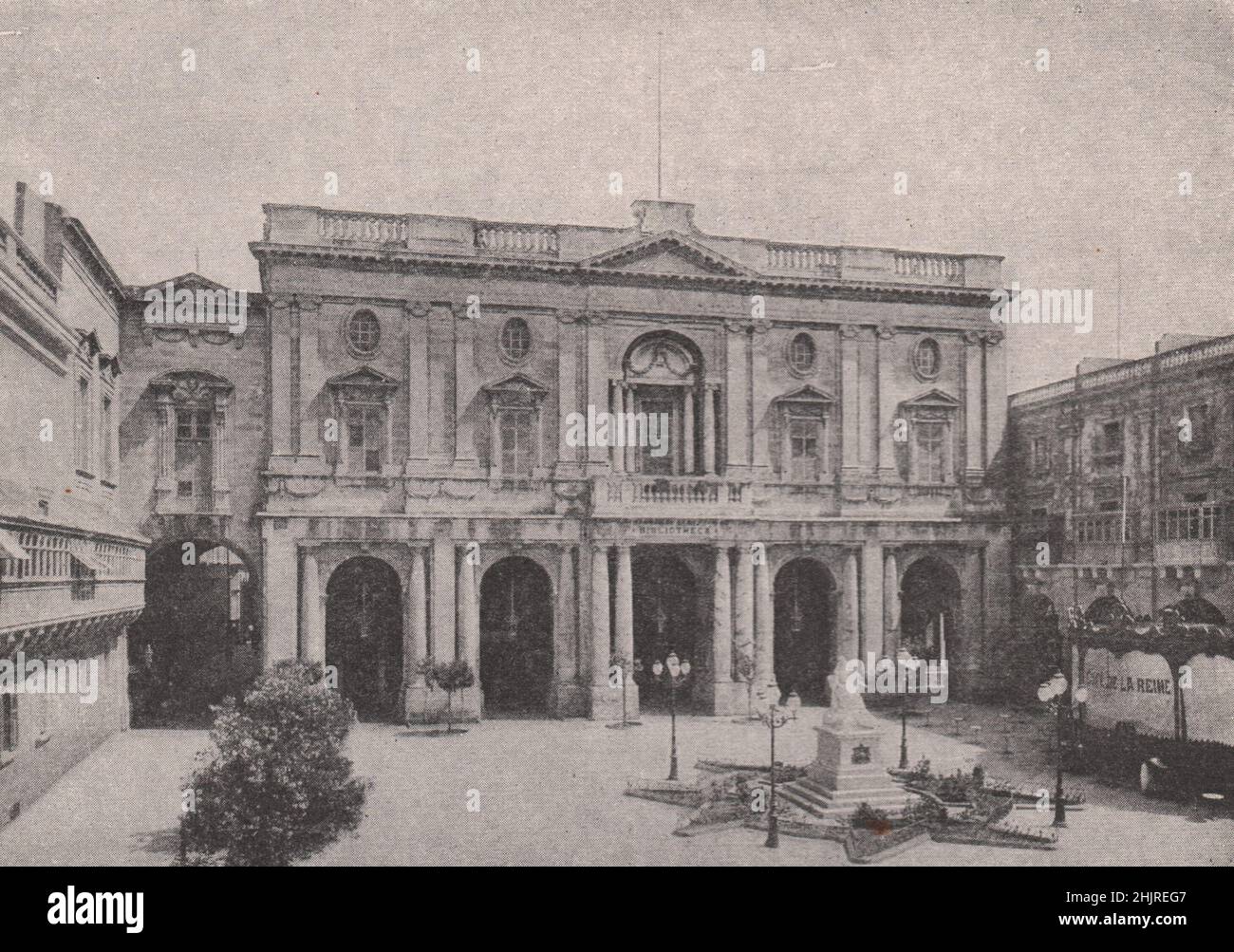 Handsome arcaded entrance to Valletta's Public Library. Malta (1923 ...