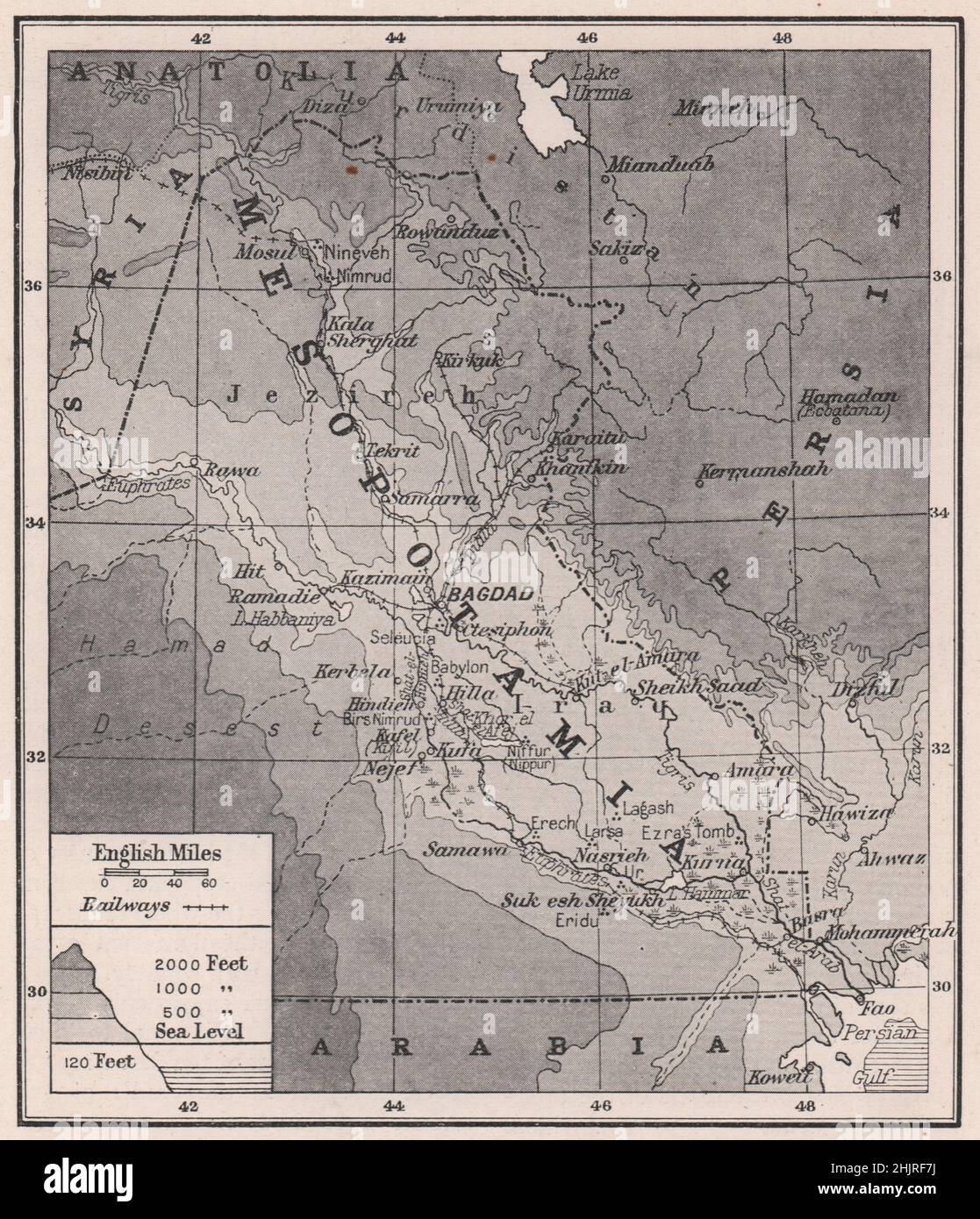 Mesopotamia map 1923 hi-res stock photography and images - Alamy