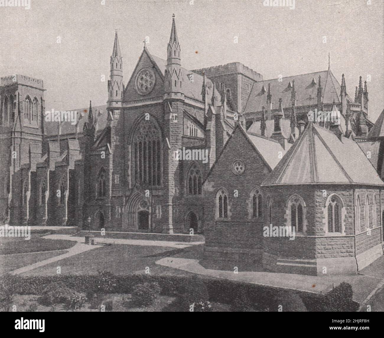 Bluestone pile of St. Patrick's Roman Catholic Cathedral. Victoria ...