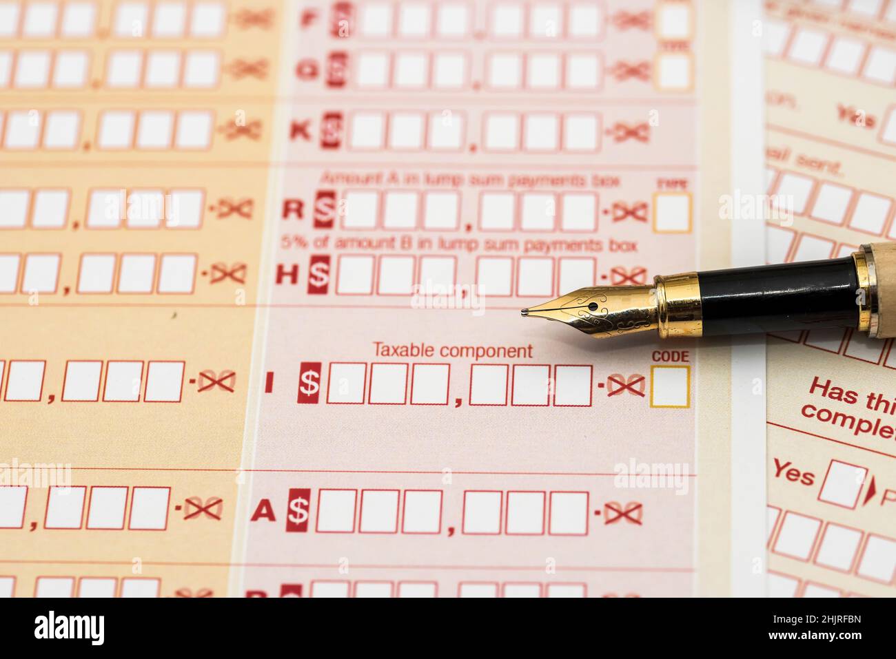 Australian annual tax form with pen Stock Photo - Alamy
