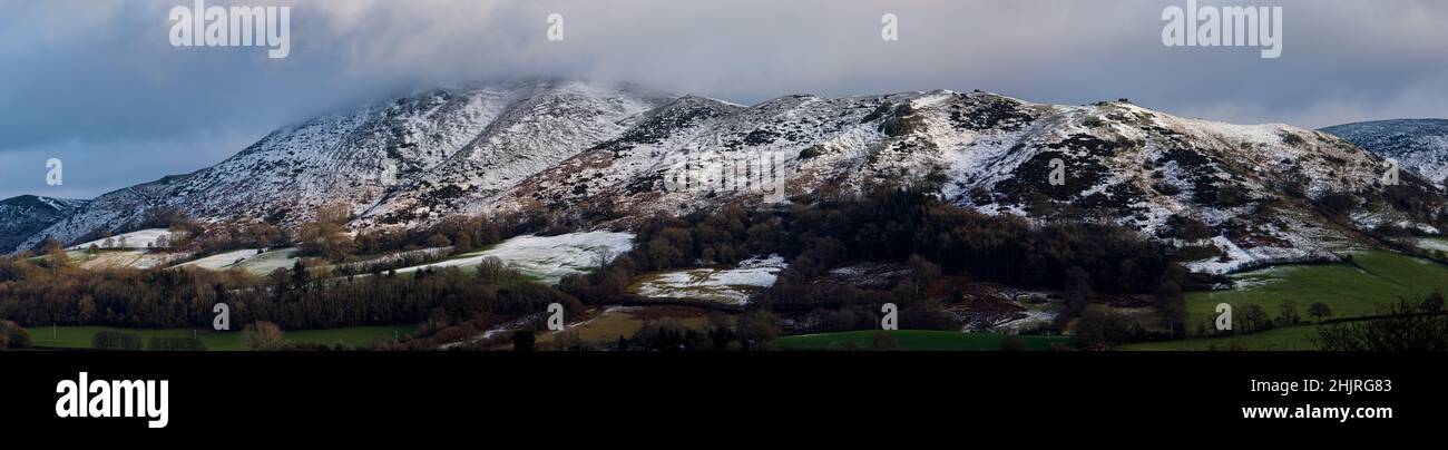 Panorama of The Long Mynd, Shropshire, England Stock Photo - Alamy