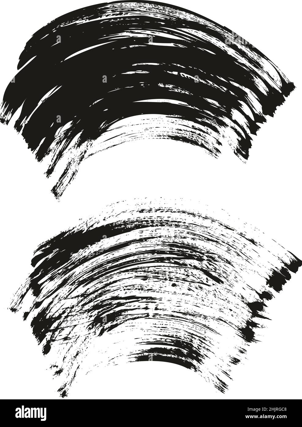 Flat Fan Brush Thick Curved Background High Detail Abstract Vector ...