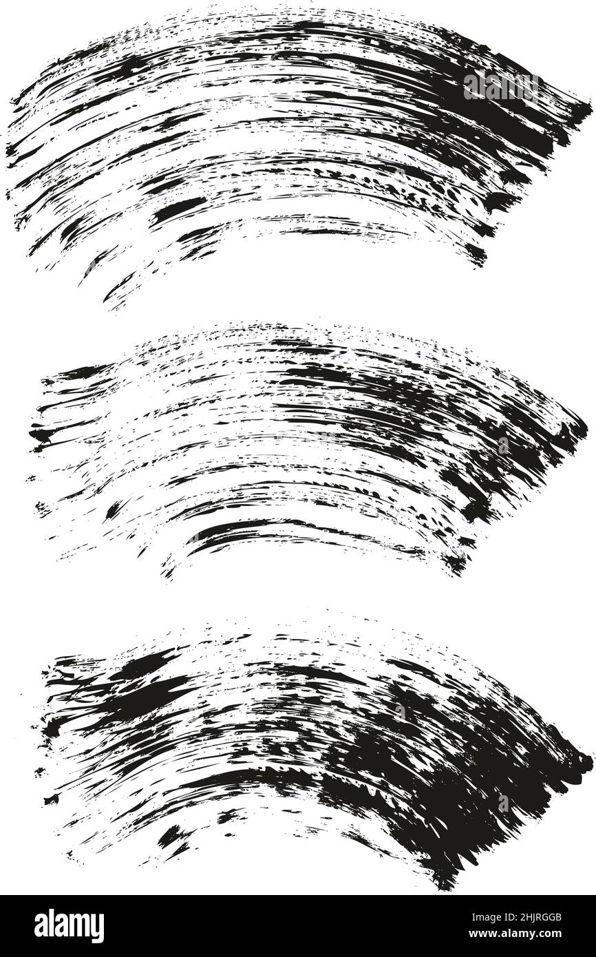 Flat Fan Brush Thick Curved Background High Detail Abstract Vector ...