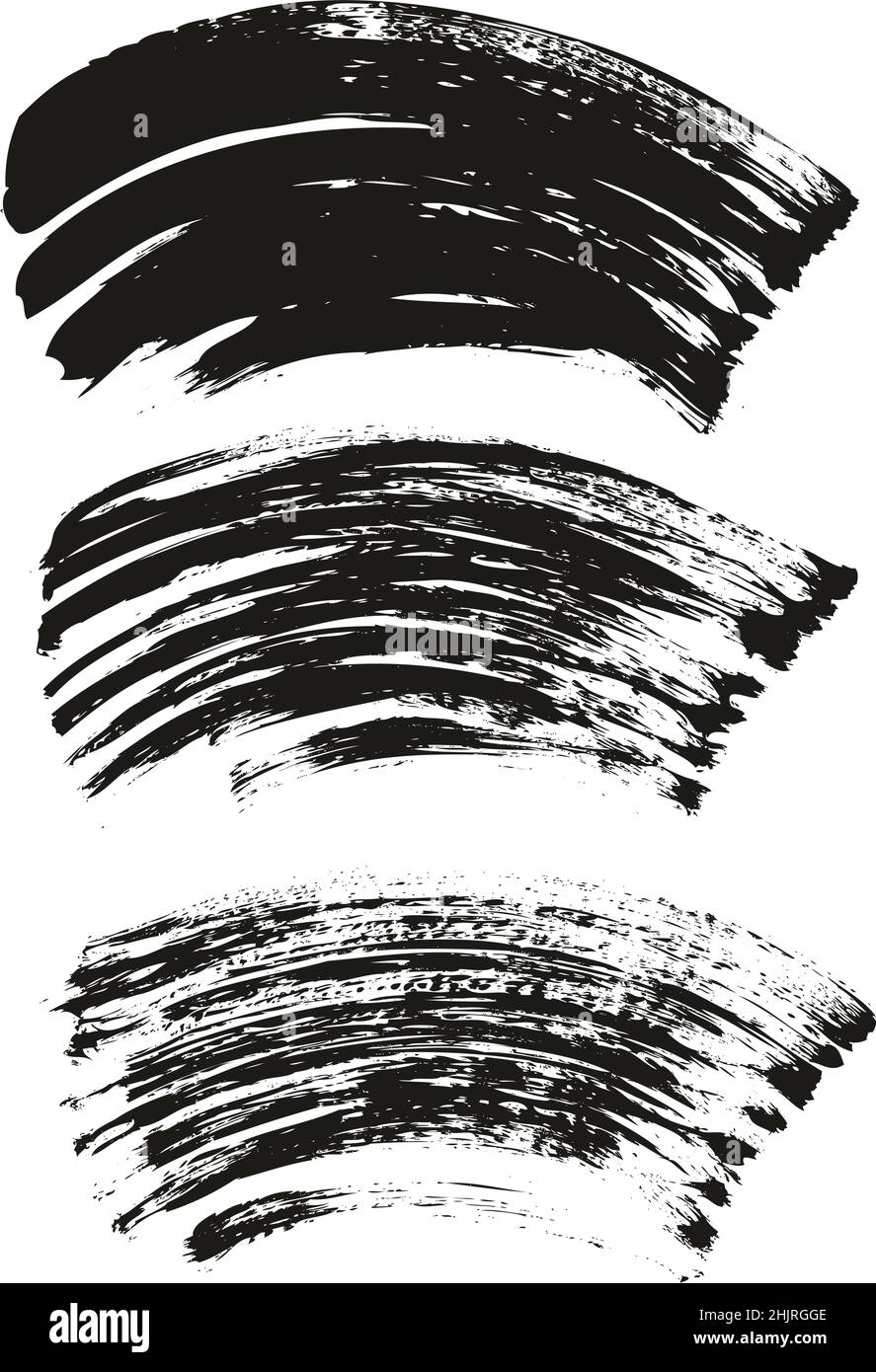 Flat Fan Brush Thick Curved Background High Detail Abstract Vector ...