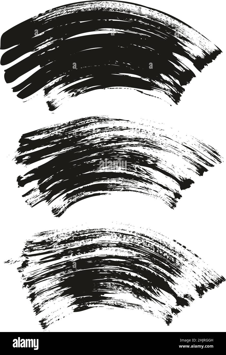 Flat Fan Brush Thick Curved Background High Detail Abstract Vector ...