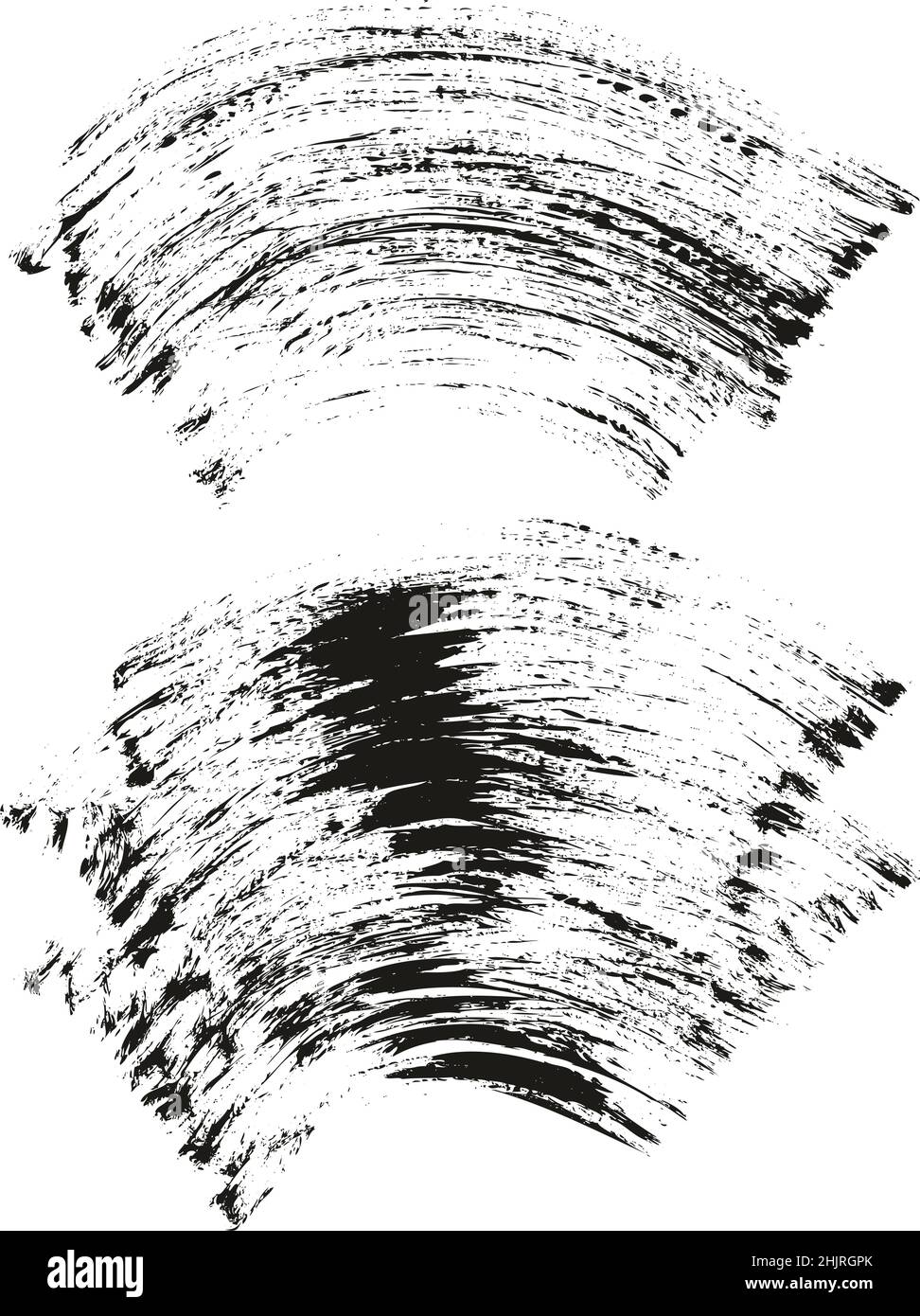 Flat Fan Brush Thick Curved Background High Detail Abstract Vector ...