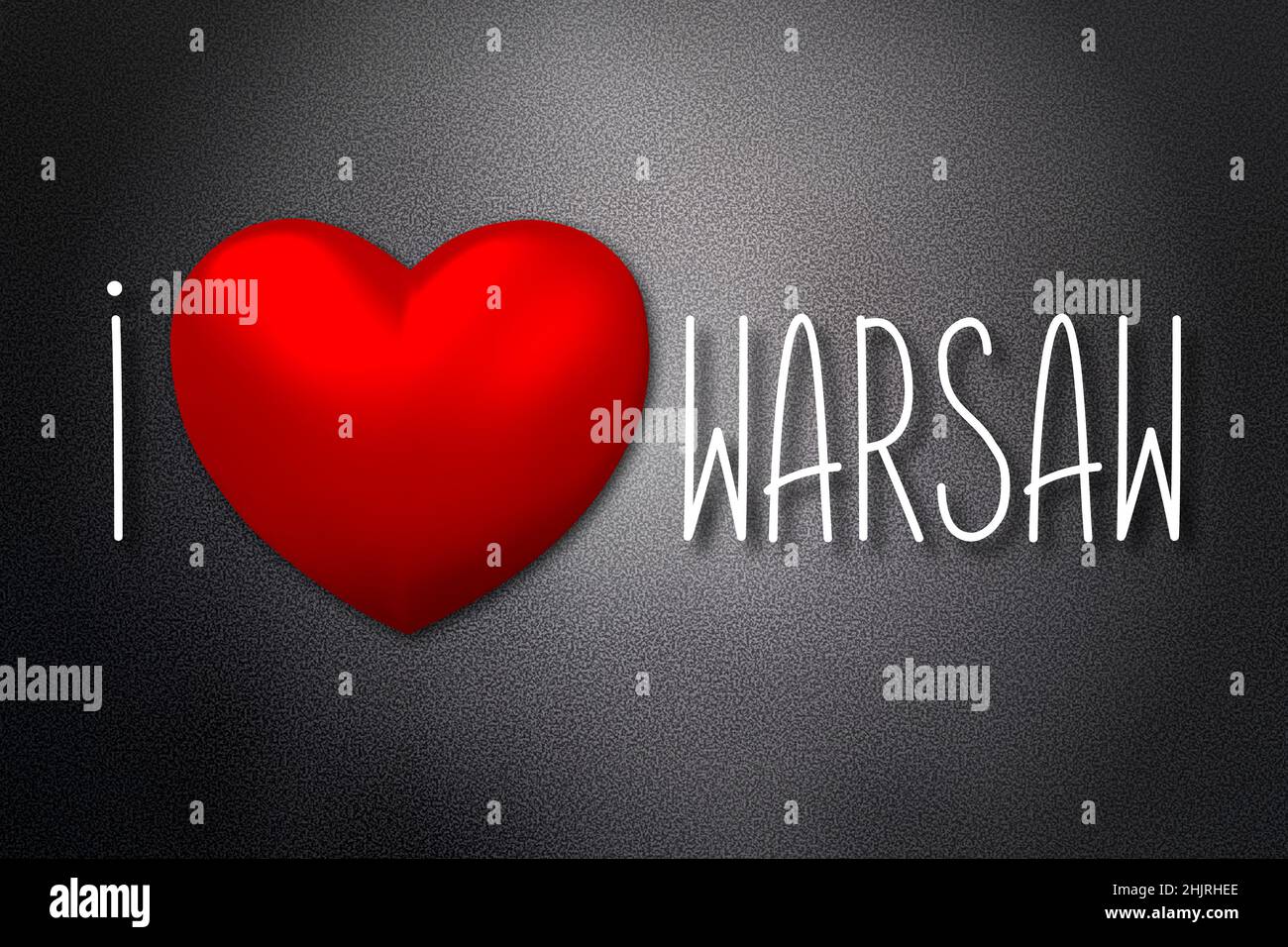 I love Warsaw - heart shape, black background - 3D illustration Stock ...