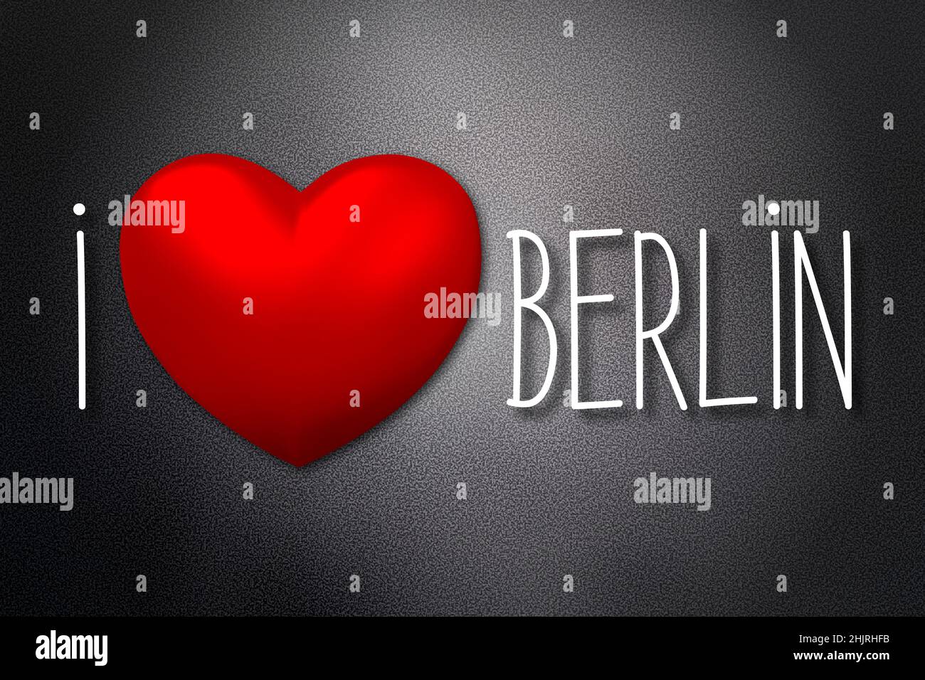 I love Berlin - heart shape, black background - 3D illustration Stock ...