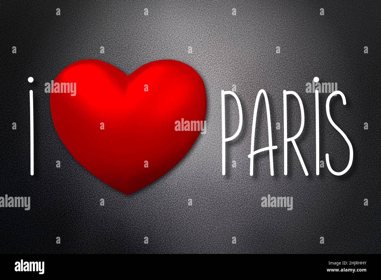 I love Paris - heart shape, black background - 3D illustration Stock ...