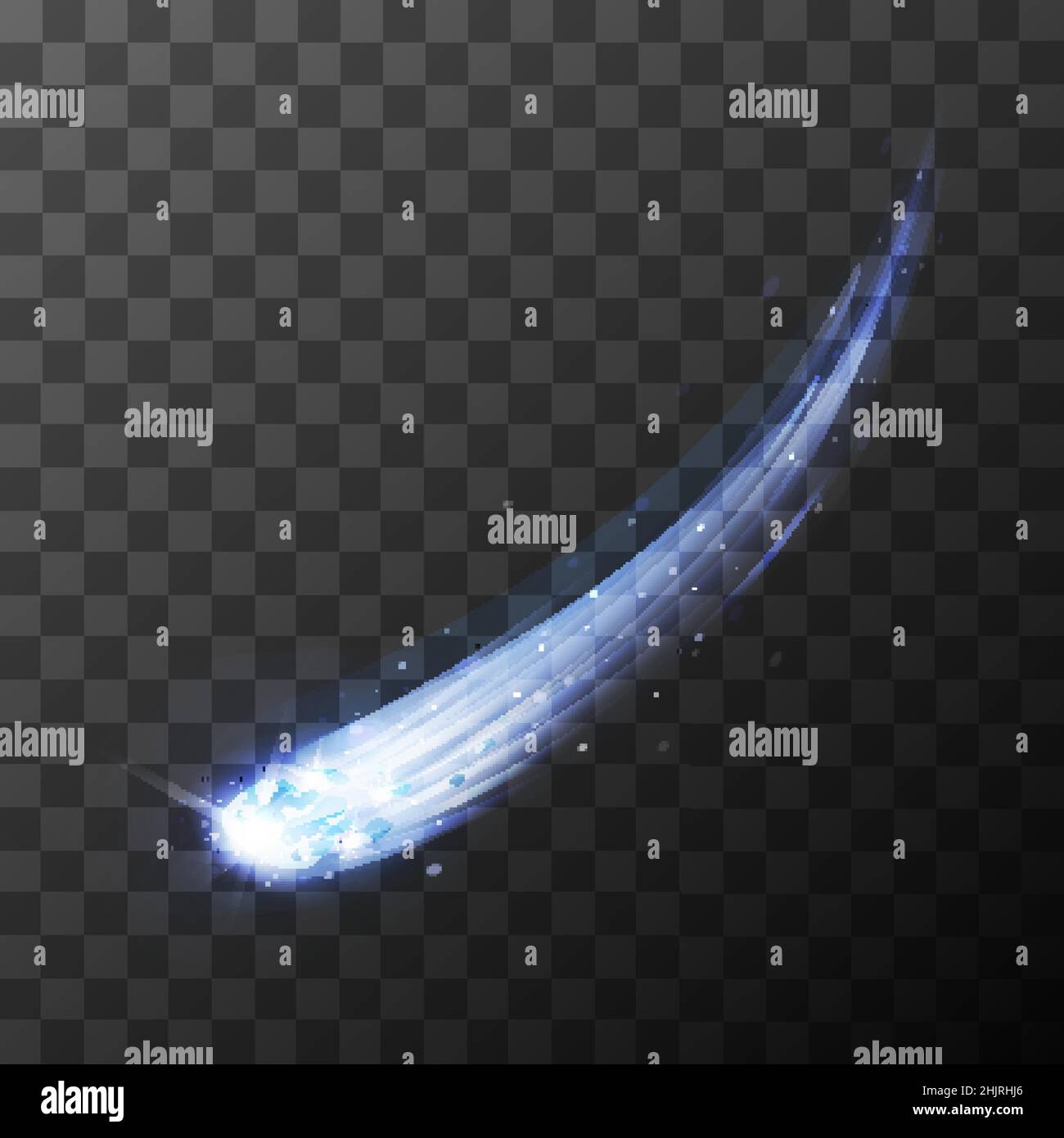 Shiny comet explosion with trace on transparent background Stock Vector ...