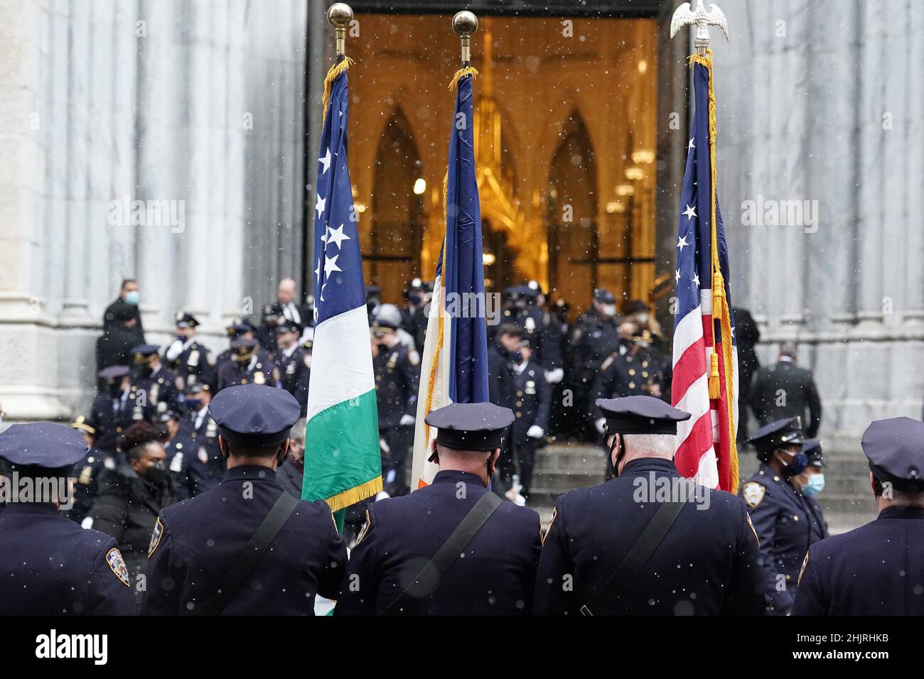 Nypd officer jason rivera funeral hi-res stock photography and images ...