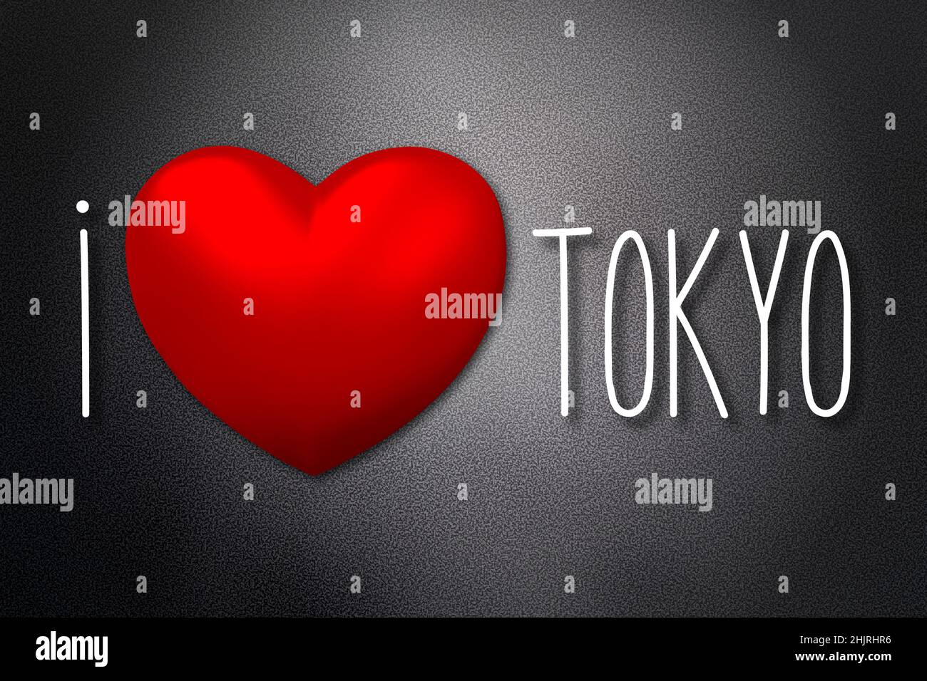 I love Tokyo - heart shape, black background - 3D illustration Stock ...