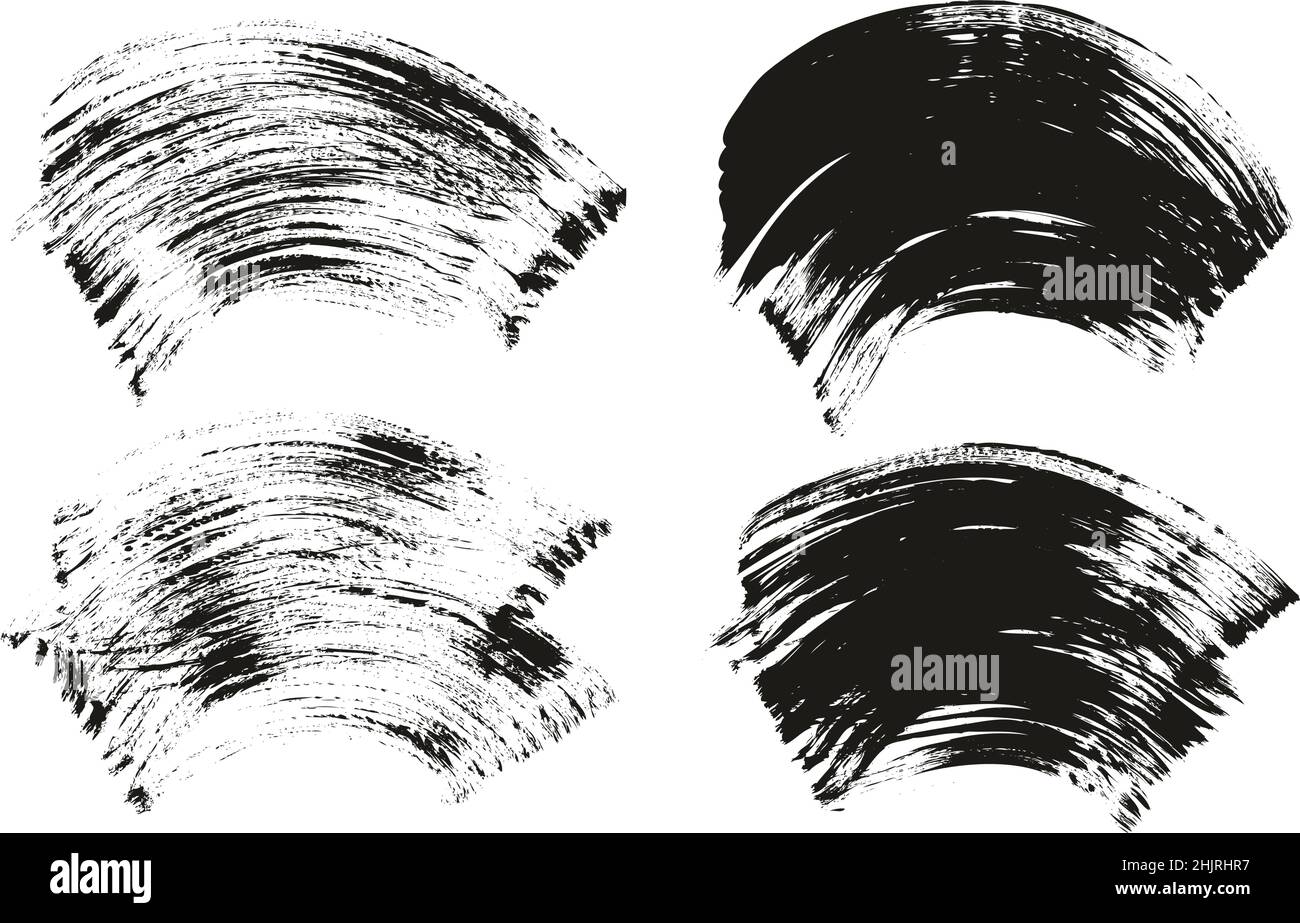 Flat Fan Brush Thick Curved Background High Detail Abstract Vector ...