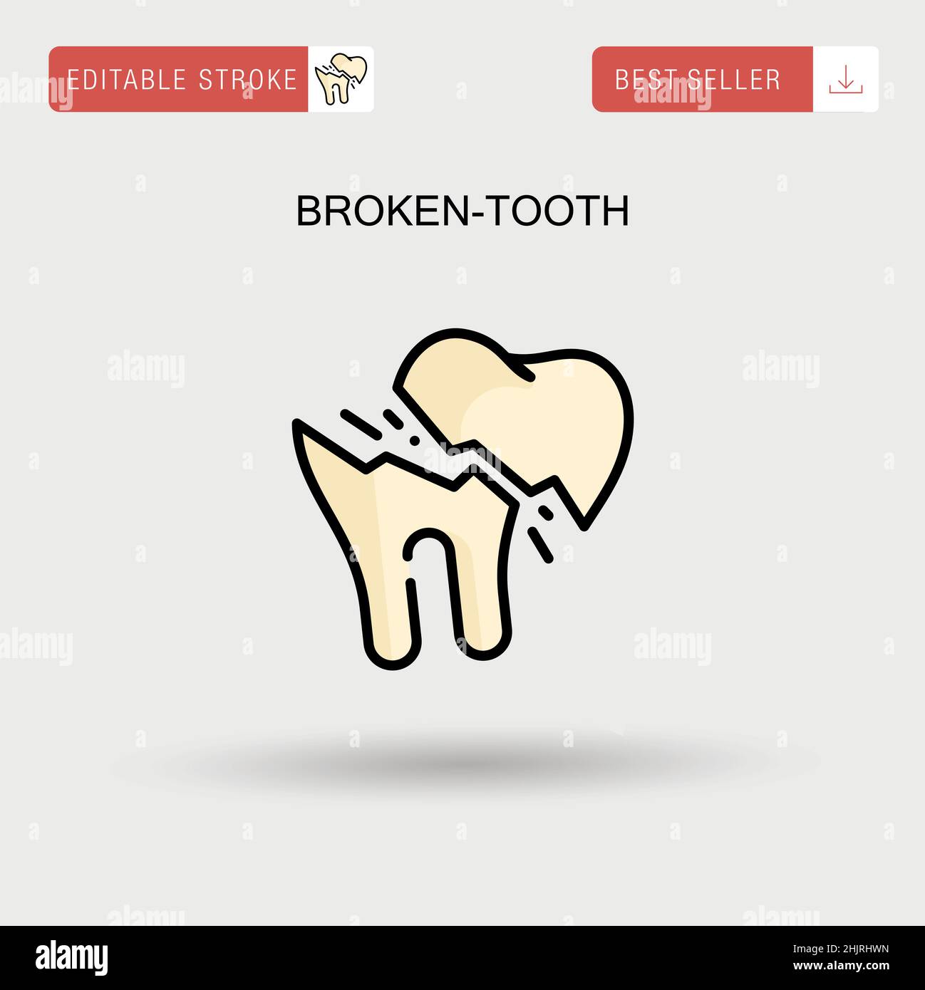 Broken-tooth Simple vector icon Stock Vector Image & Art - Alamy