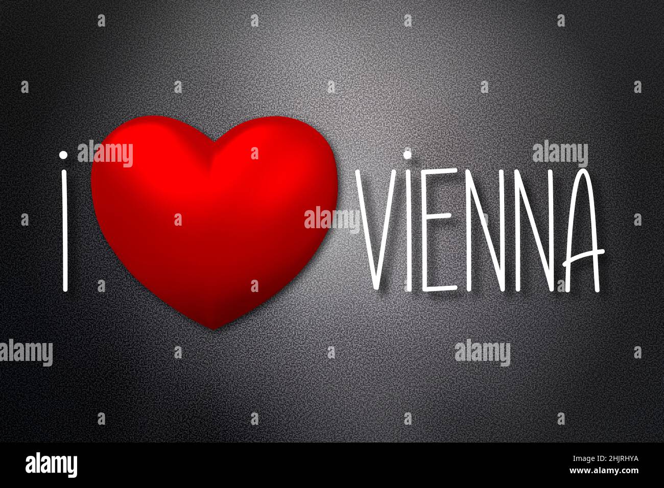 I love Vienna - heart shape, black background - 3D illustration Stock ...