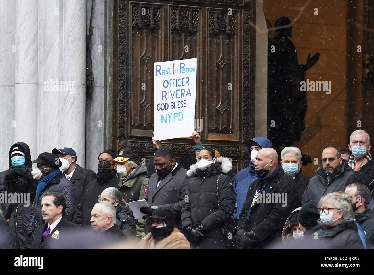 Nypd officer jason rivera funeral hi-res stock photography and images ...