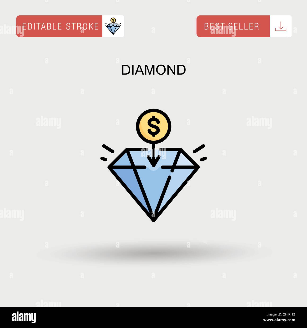 Diamond Simple vector icon Stock Vector Image & Art - Alamy