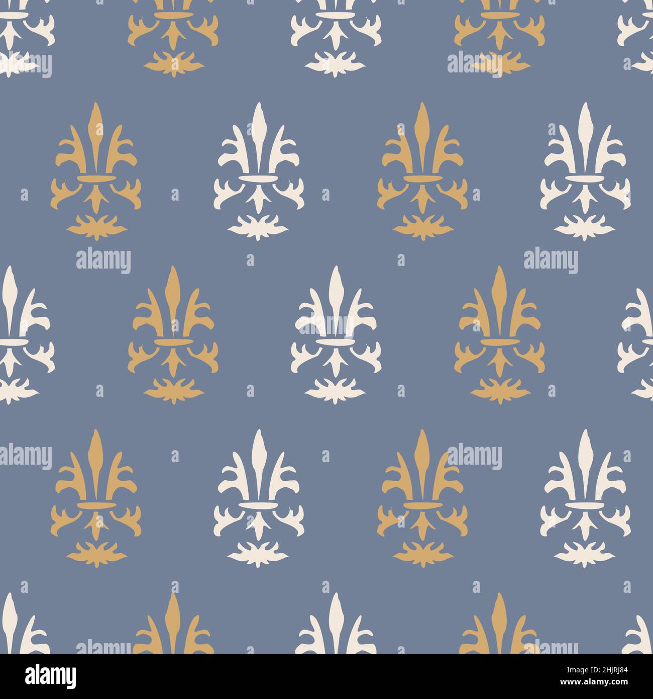 French fleur de lis royal lily seamless pattern. Farmhouse cottage ...