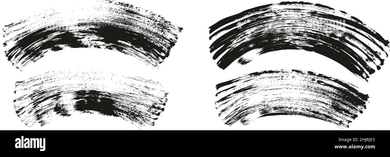 Flat Fan Brush Thick Curved Background High Detail Abstract Vector ...