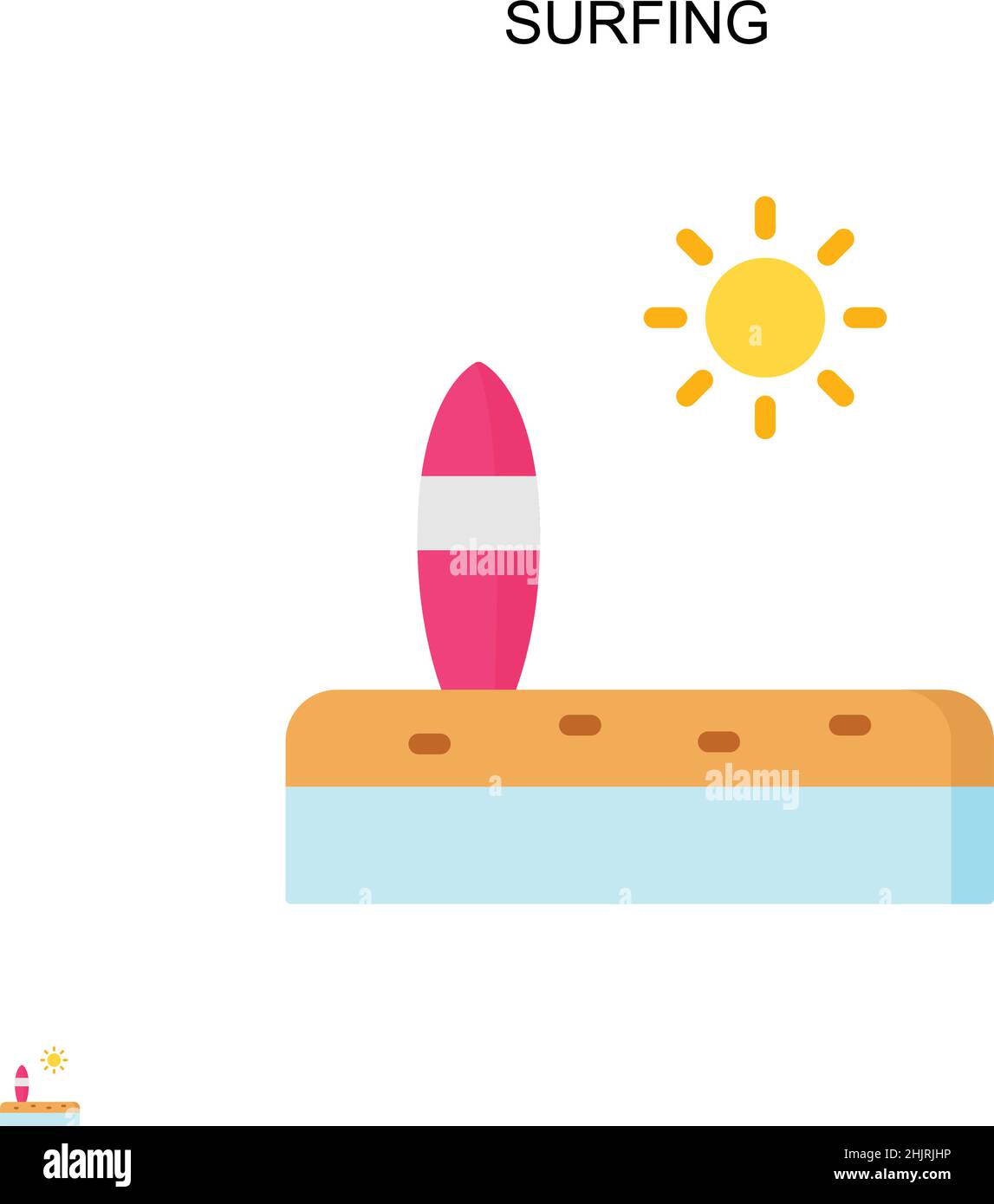 Surfing Simple vector icon. Illustration symbol design template for web ...