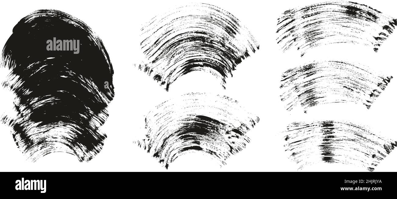 Flat Fan Brush Thick Curved Background High Detail Abstract Vector ...