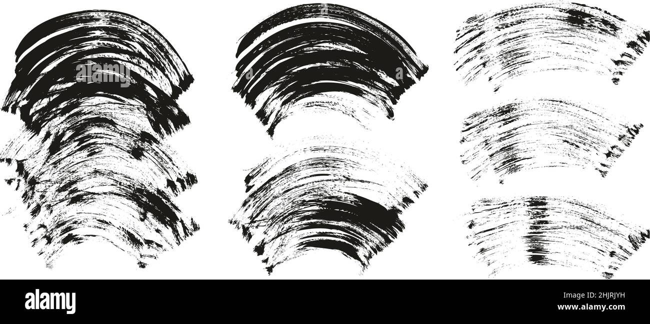 Flat Fan Brush Thick Curved Background High Detail Abstract Vector ...