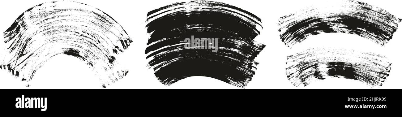 Flat Fan Brush Thick Curved Background High Detail Abstract Vector ...