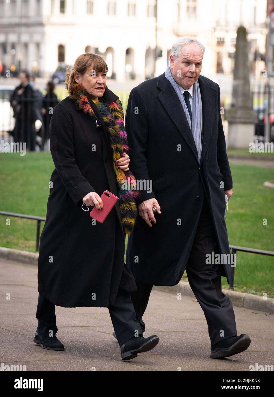 Angie Hunter and Adam Boulton arriving for the funeral of Labour MP ...