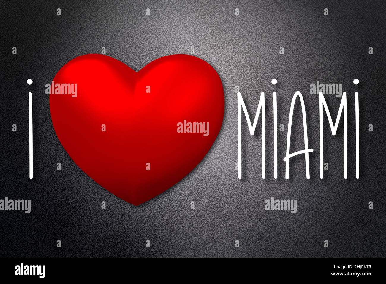 I love Miami - heart shape, black background - 3D illustration Stock ...