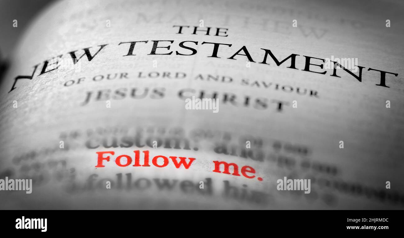 Bible New Testament Christian Teachings Gospel with the verse Follow Me ...