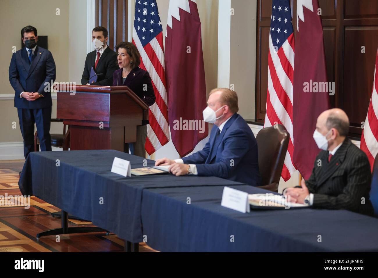 His Excellency Sheikh Meshal bin Hamas Al Thani looks on as Commerce ...