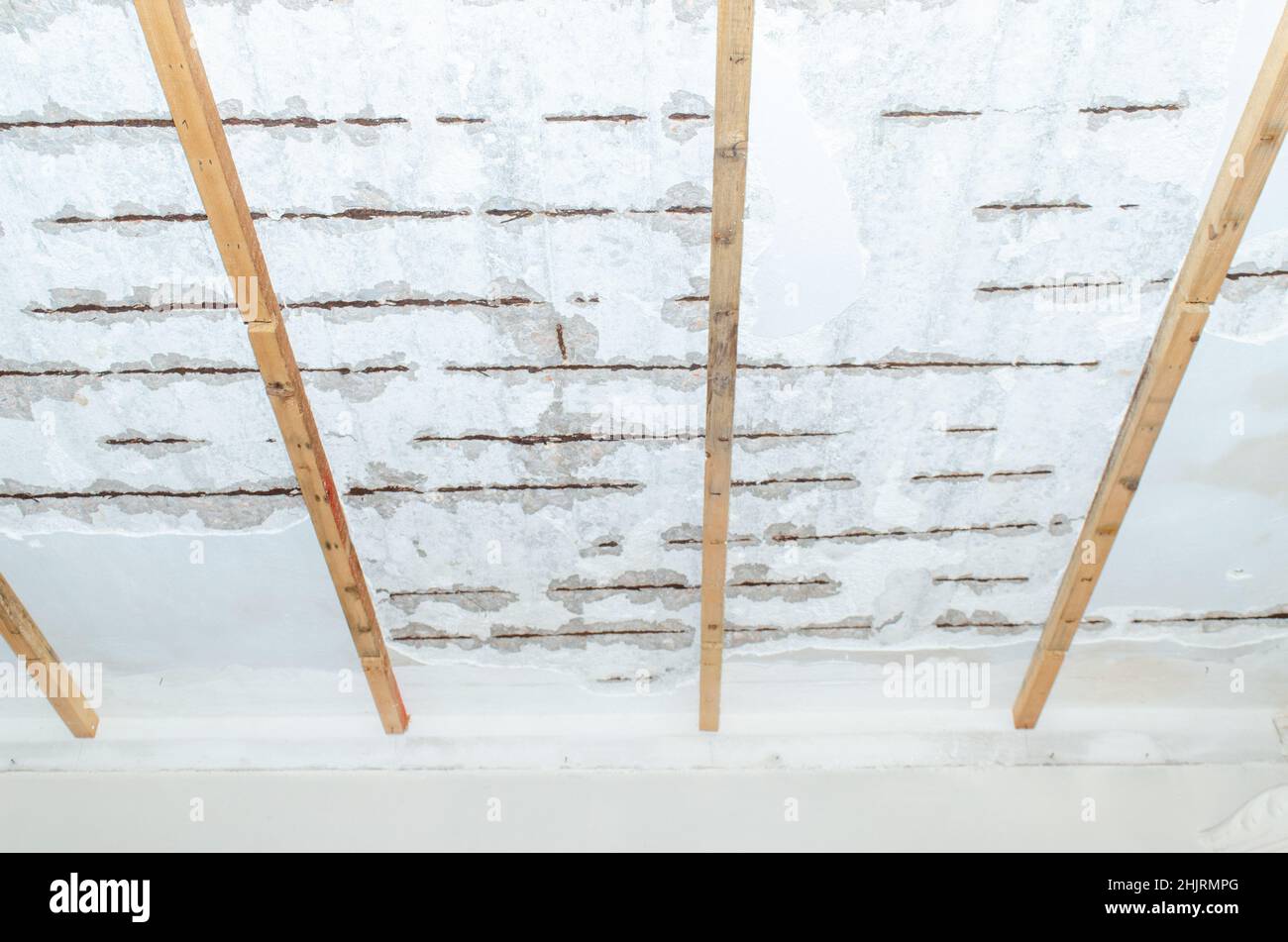 mold damage weathered roof house cement disintegration rusty iron ...