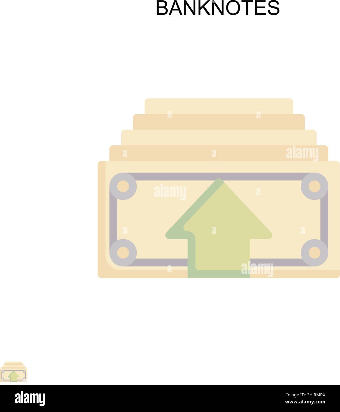 Banknotes Simple vector icon. Illustration symbol design template for ...