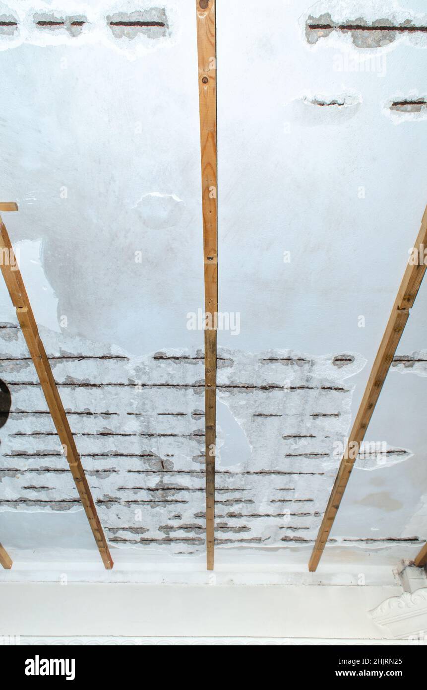 mold damage weathered roof house cement disintegration rusty iron ...