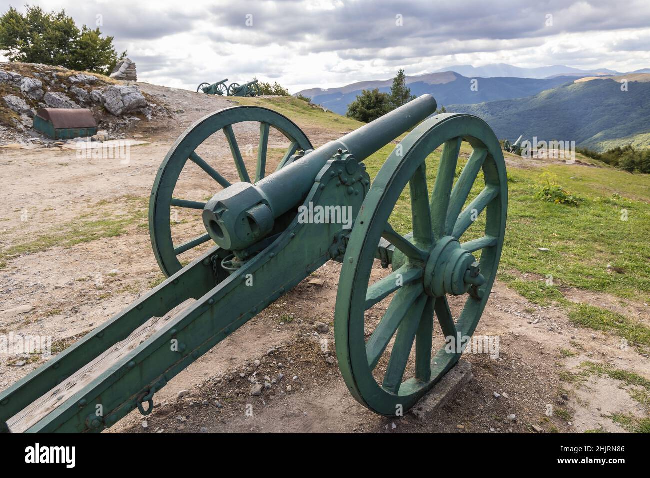 Canon next to Monument of Freedom dedicated to Battle of Shipka Pass on ...