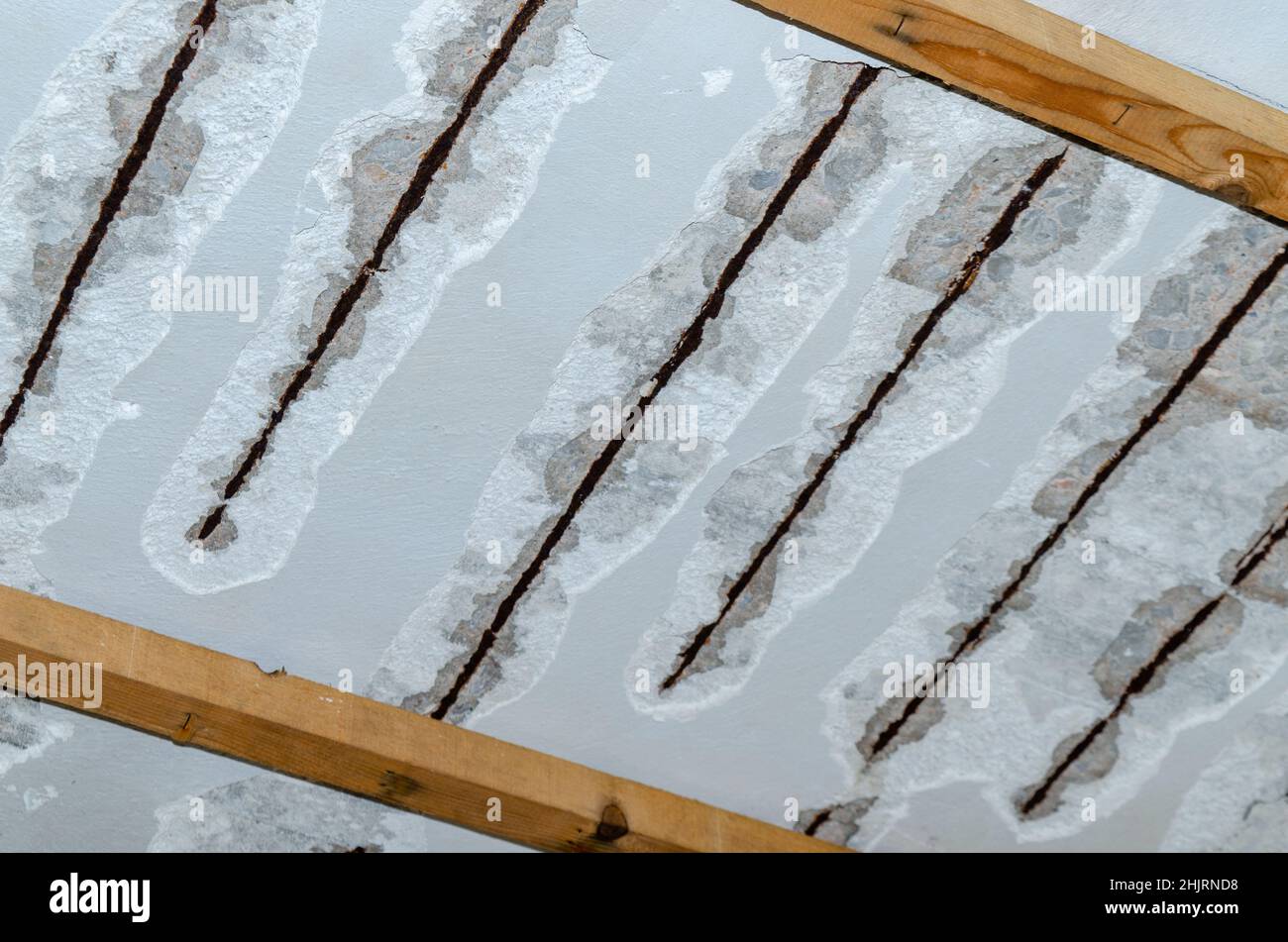 mold damage weathered roof house cement disintegration rusty iron ...