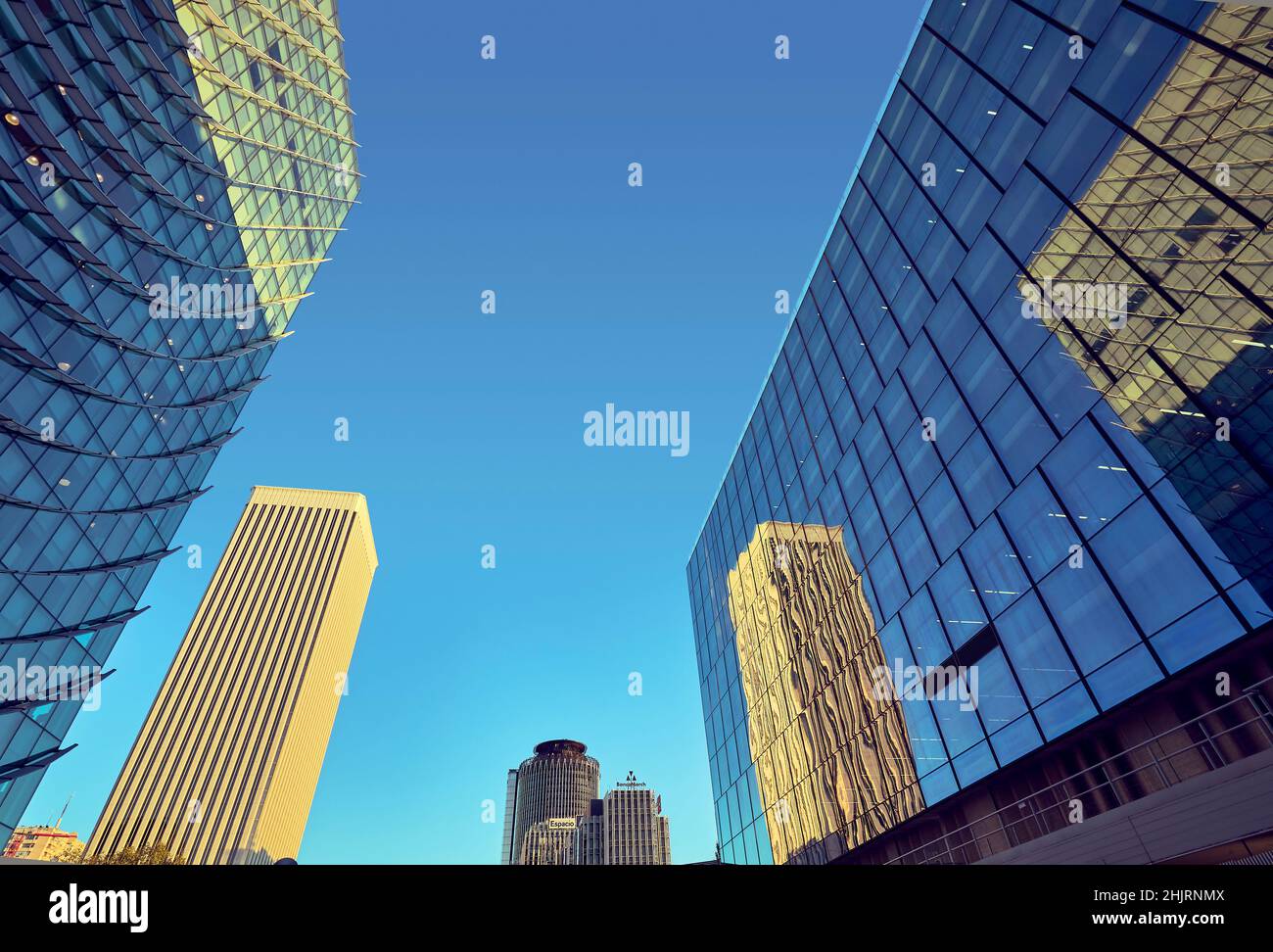 Office buildings at AZCA financial district. Madrid, Spain Stock Photo ...