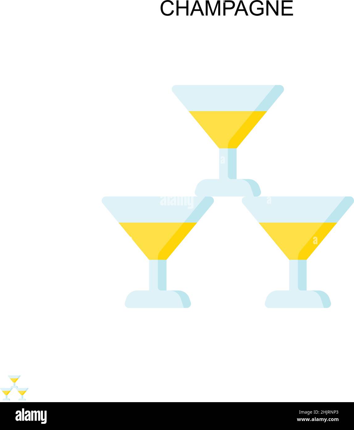Champagne Simple vector icon. Illustration symbol design template for ...