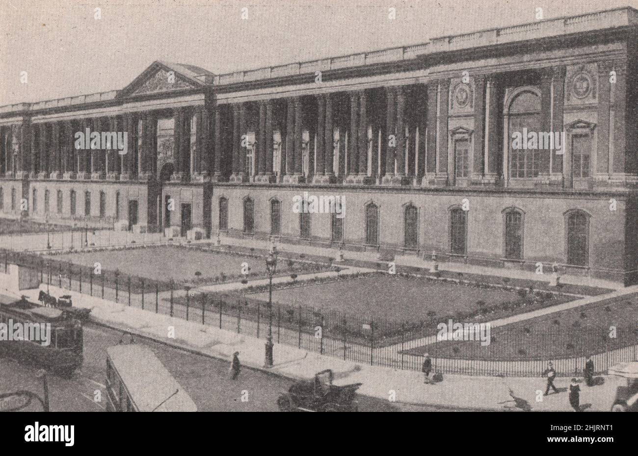 Colonnaded east front of the old Palais du Louvre. Paris (1923 Stock ...