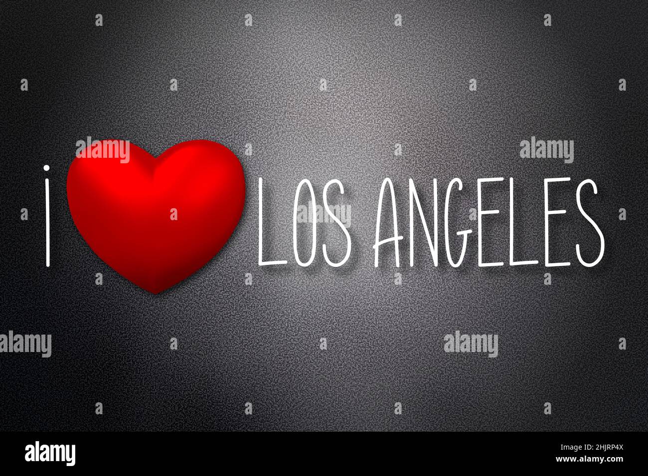 I love Los Angeles - heart shape, black background - 3D illustration ...